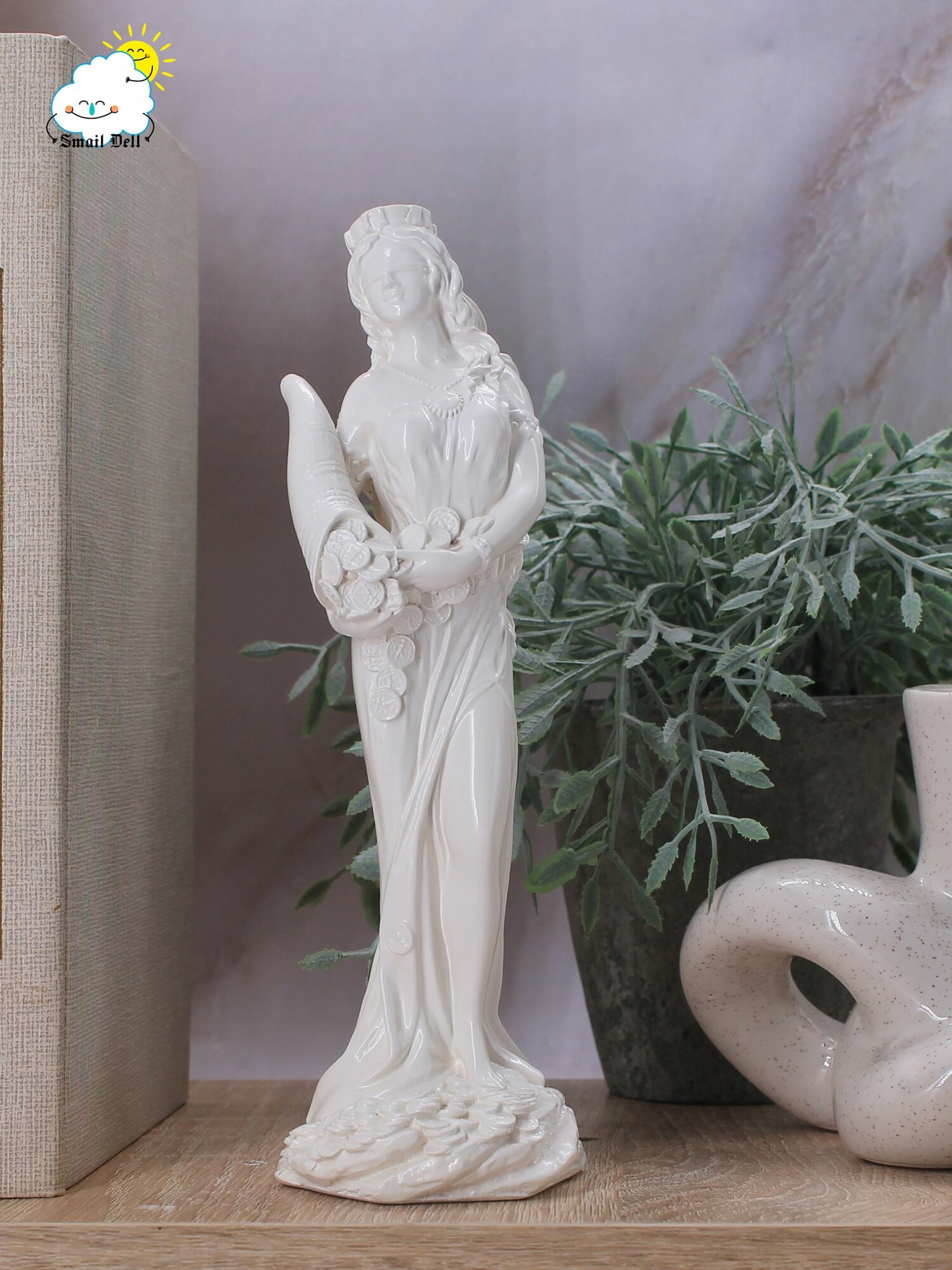 Статуэтка Фортуна Богиня удачи , 18 см , гипс, цвет белый глянцевый