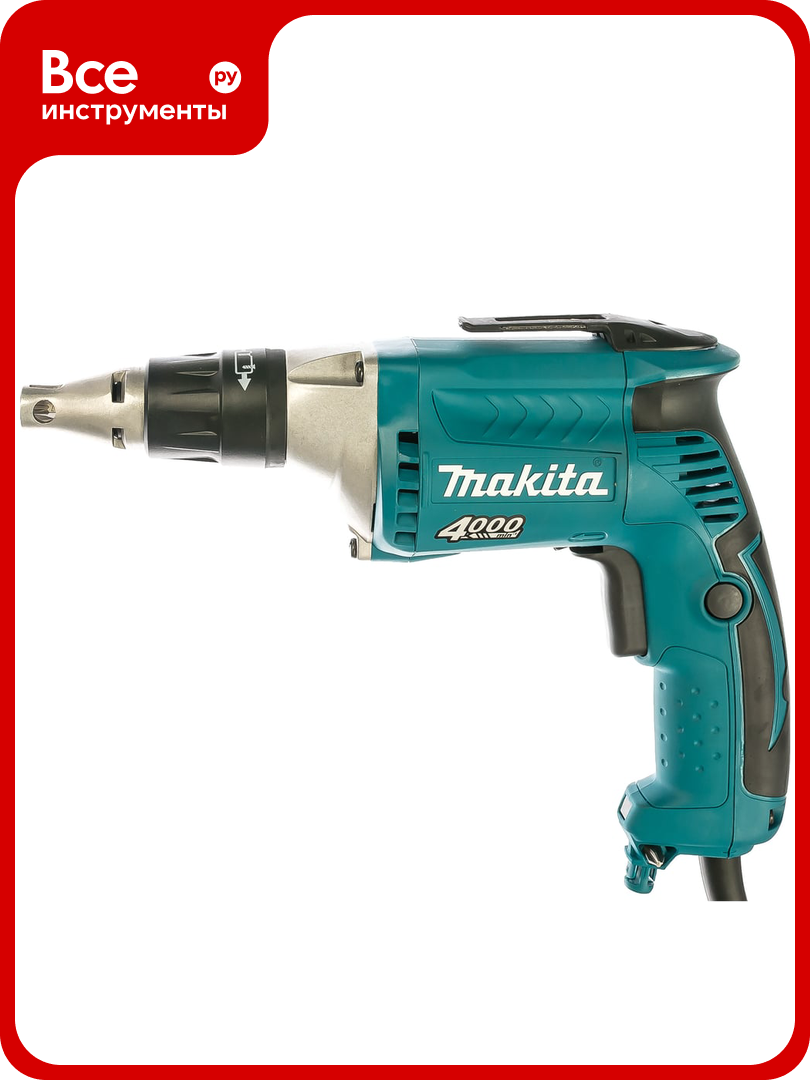 Сетевой шуруповерт Makita FS4300 с мощностью 570 Вт, максимальным крутящим моментом 16 Нм и частотой вращения