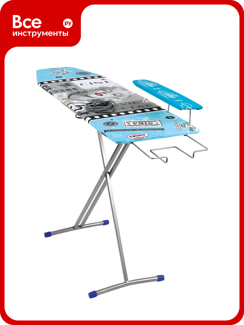Гладильная доска Ника Н4 с подрукавником, регулируемая по высоте, для комфортной глажки одежды и мелких деталей