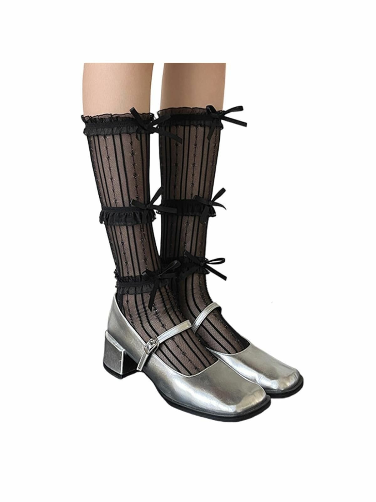 Романтические гольфы в стиле Лолита, - Черный А