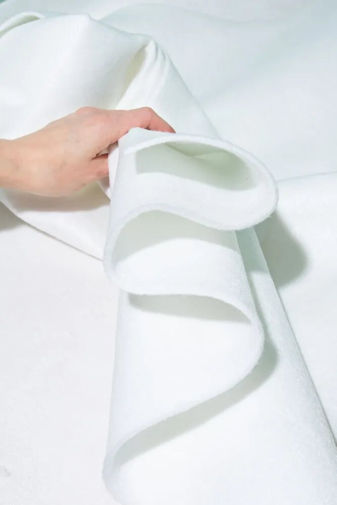 Войлок синтетический 160х50 см белый мягкий для творчества