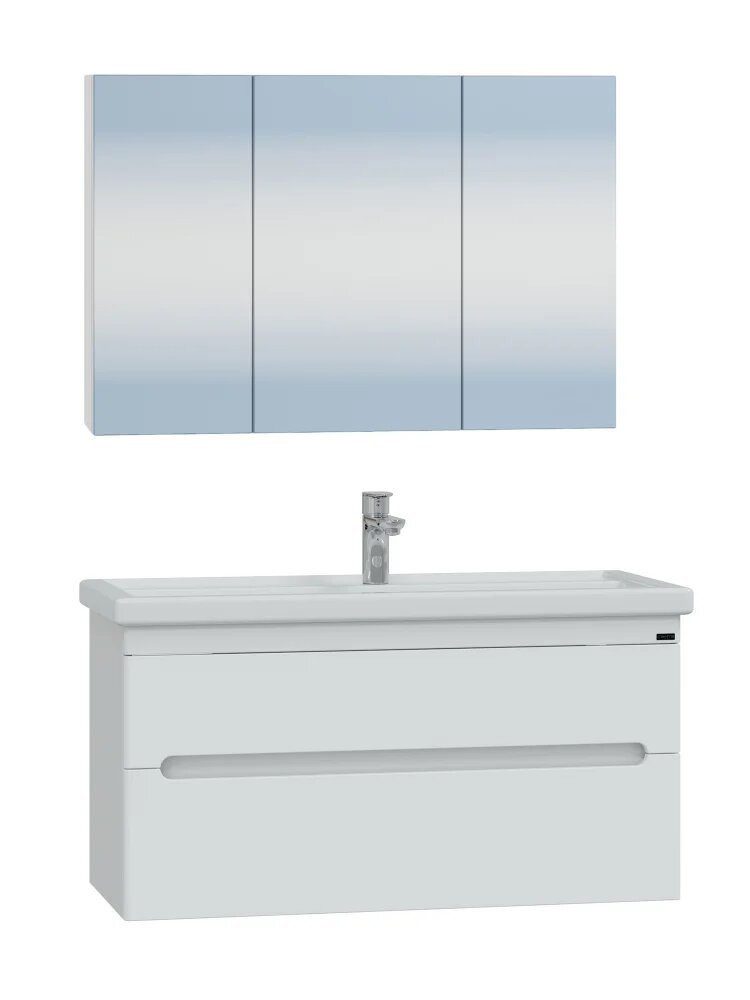 Мебель для ванной комнаты СаНта Лондон 100 подвесная, 2 ящика