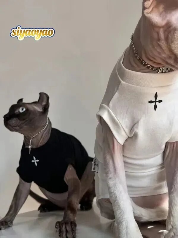 Футболка для кошек и собак с принтом Крест, трендовая летняя одежда для животных