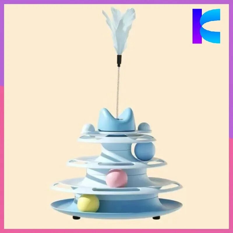 Пирамидка игра для кошки / Игрушки для животных башня