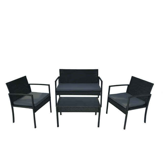 Набор мебели искусственный ротанг 4 предмета черный
