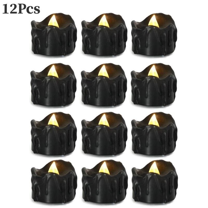Светодиодные свечи черные 12 шт, Style B