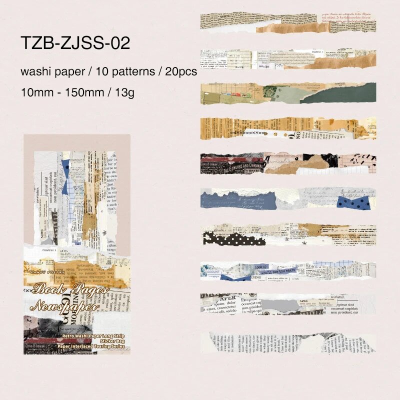 Набор винтажных бумажных наклеек TZB-ZJSS-02