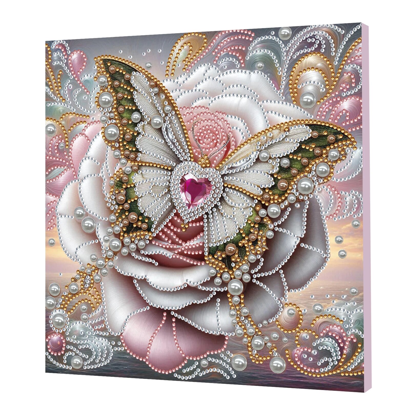 Алмазная мозаика APWIKOGER с жемчужными стразами, 9,84x9,84 дюйма White Butterfly