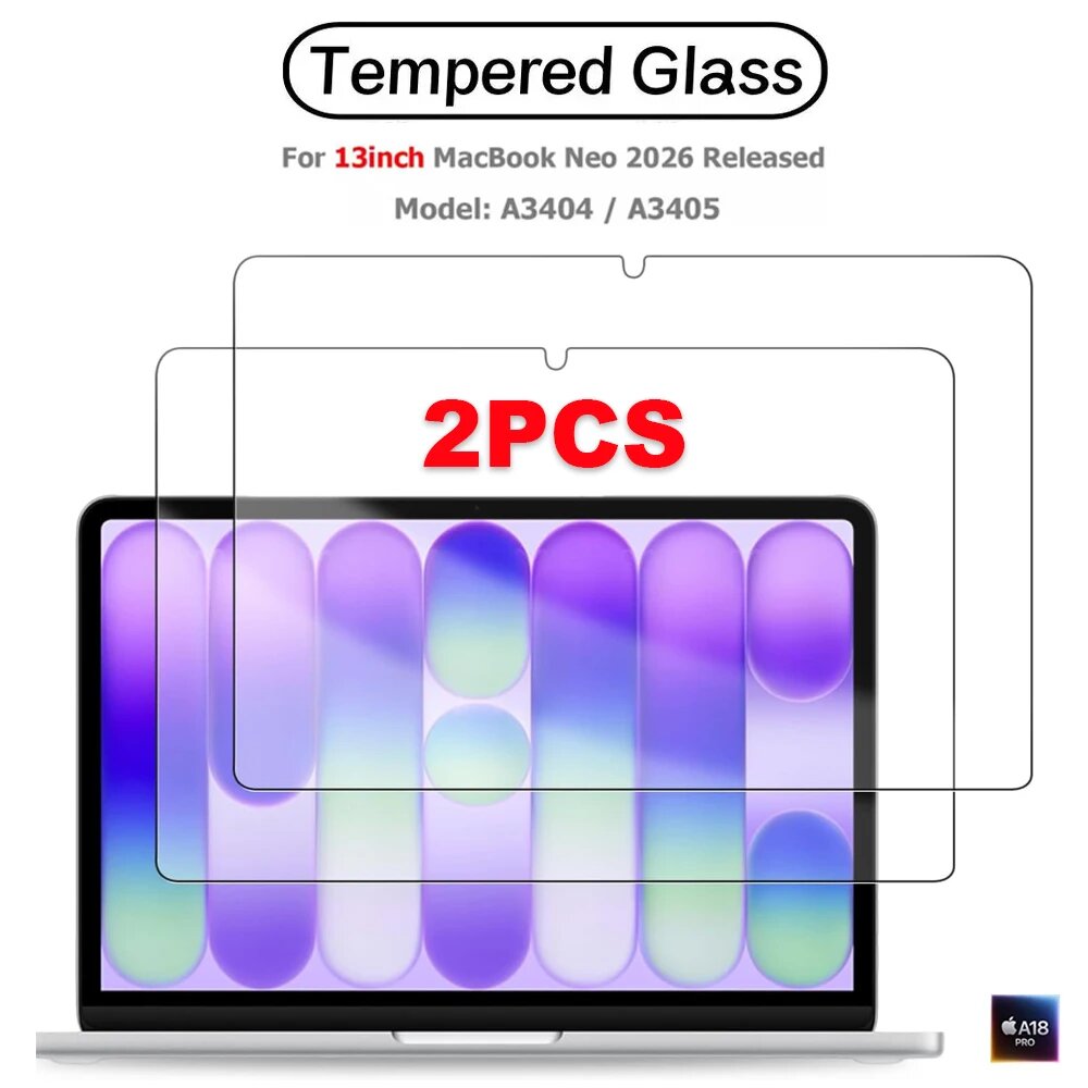 Защитное стекло 2шт для MacBook Neo 13" A3404/A3405