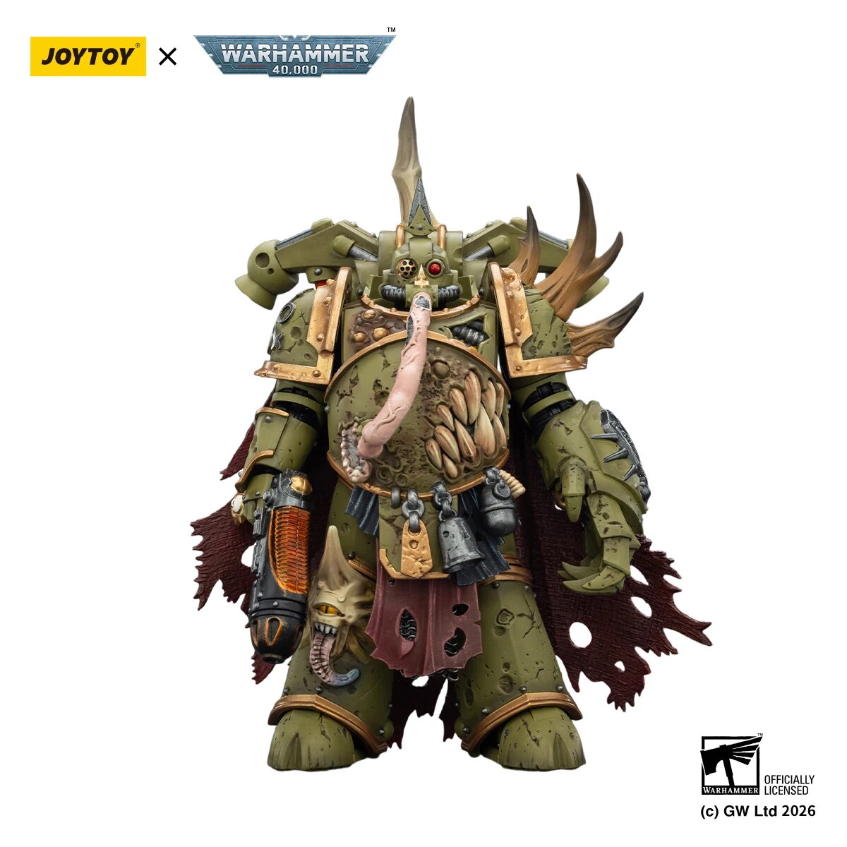 Фигурка JOYTOY Warhammer 40K 1/18 Death Guard Plague Marine Champion