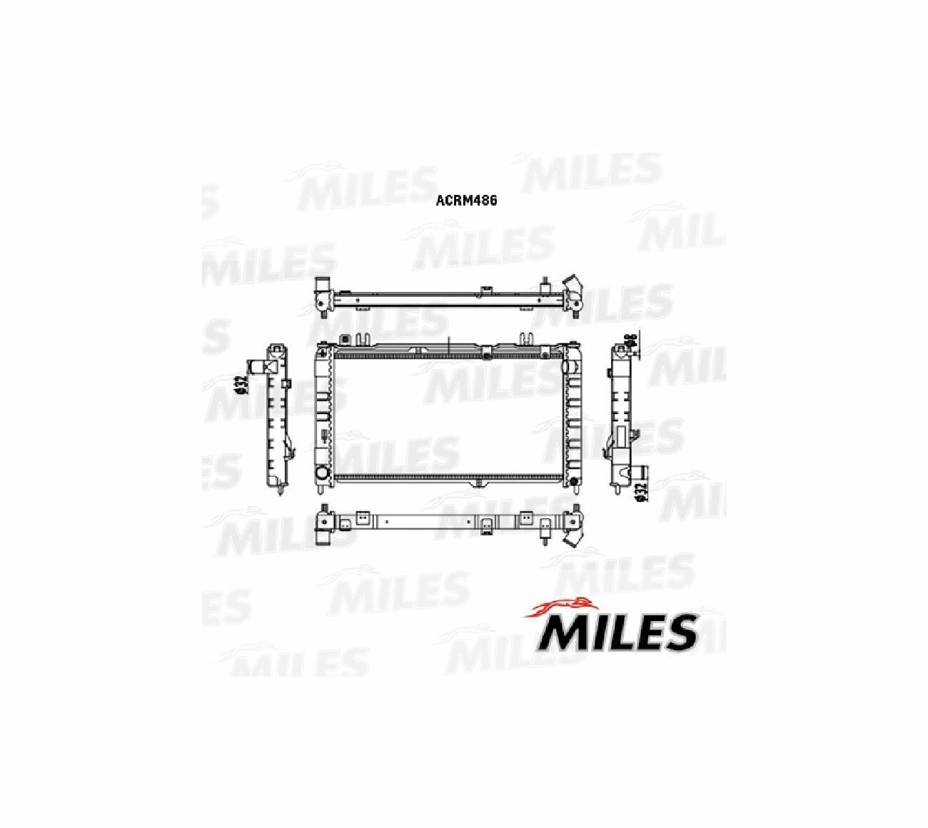 Радиатор ВАЗ 2190 Гранта, MILES ACRM486