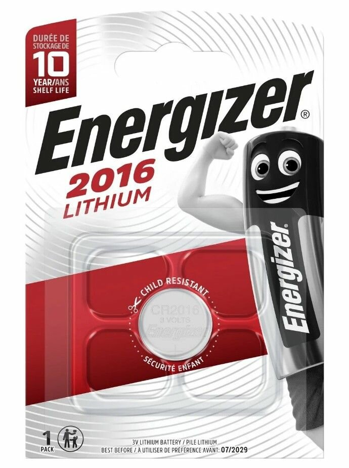 Батарейка ENERGIZER ENR Lithium CR2016 Блистер 1 шт.