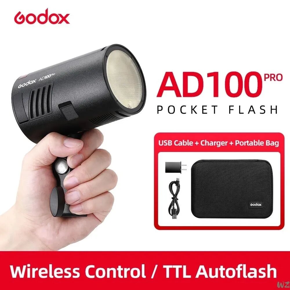Godox AD100Pro Вспышка 100Вт для наружной съемки TTL высокоскоростная синхронизация магнитная круглая головка портативная литиевая батарея