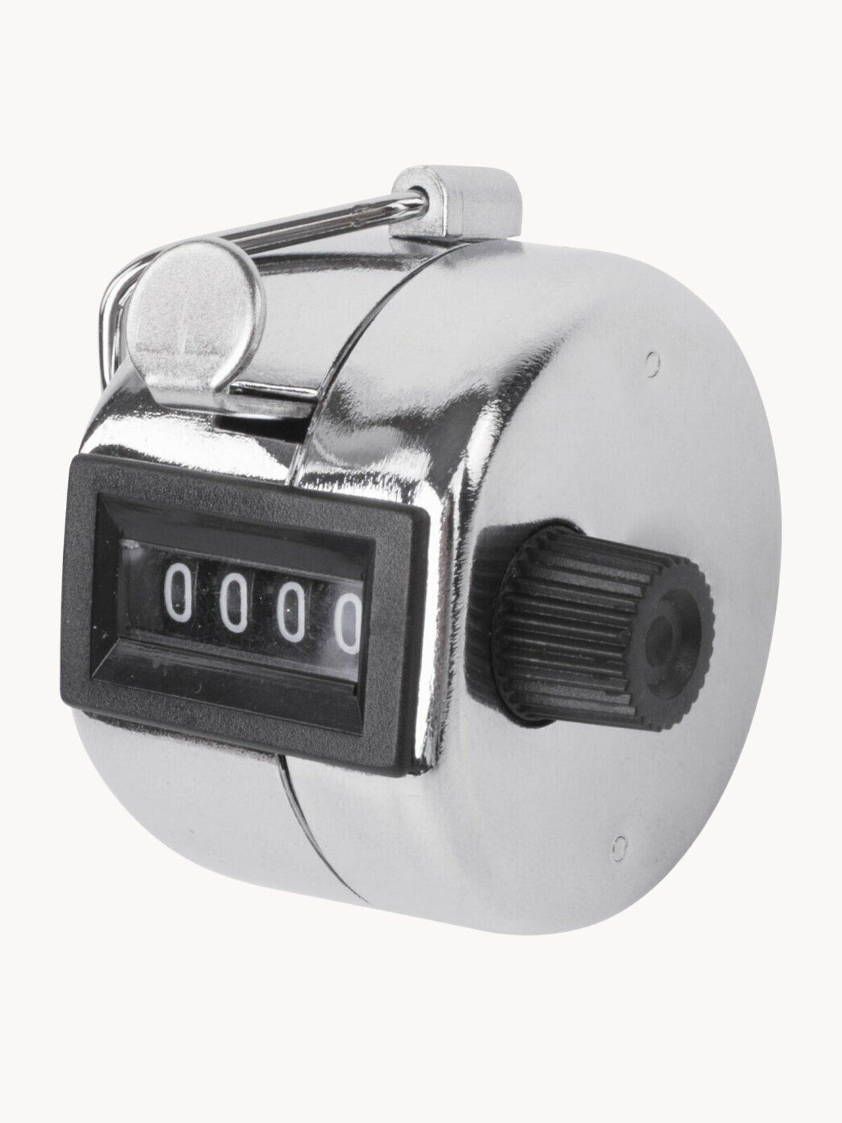 Счетчик механический (кликер), счет от 0 до 9999, корпус металлический, хром, Brauberg, 453995