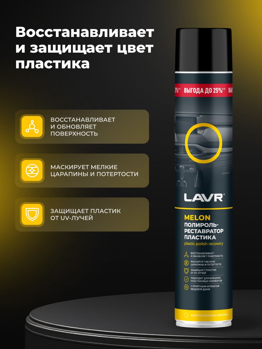Полироль-реставратор пластика Melon LAVR, 1 л / Ln2451