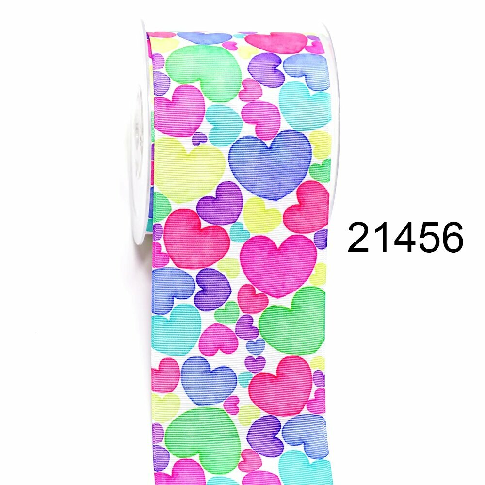 Лента топ ribbon с принтом для рукоделия 5 ярдов 21456, 25 mm satin