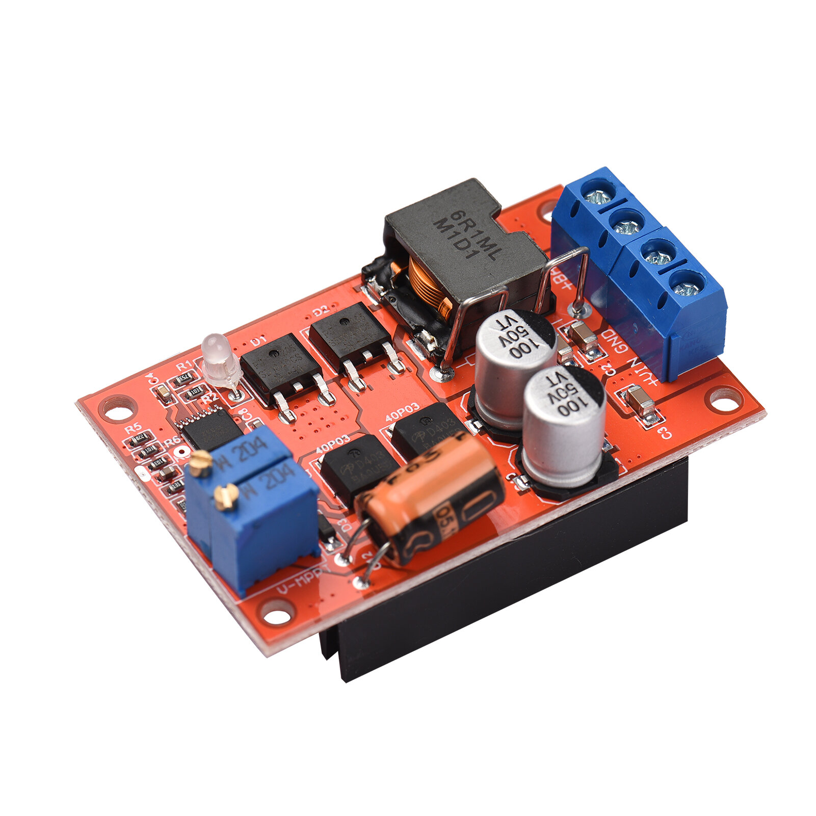 MPPT Solar Panel Controller Module 5A Solar Charging Panel Regulator Battery Charging PCB Board Simple MPPT Charge Controller for Small System, Material: PCB, PWM Switching Frequency: 300kHz, Item Size: 58 * 38 * 24mm, Item Weight: 38g, Package Weight: