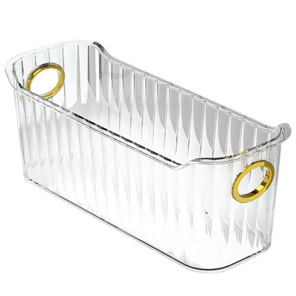 Полупрозрачная коробка для хранения с ручками, универсальный органайзер для косметики, канцелярии и мелких вещей, удобный и стильный контейнер