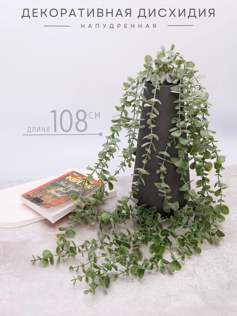 Искусственная зелень свисающая лиана "Дисхидия" напудренная для декора