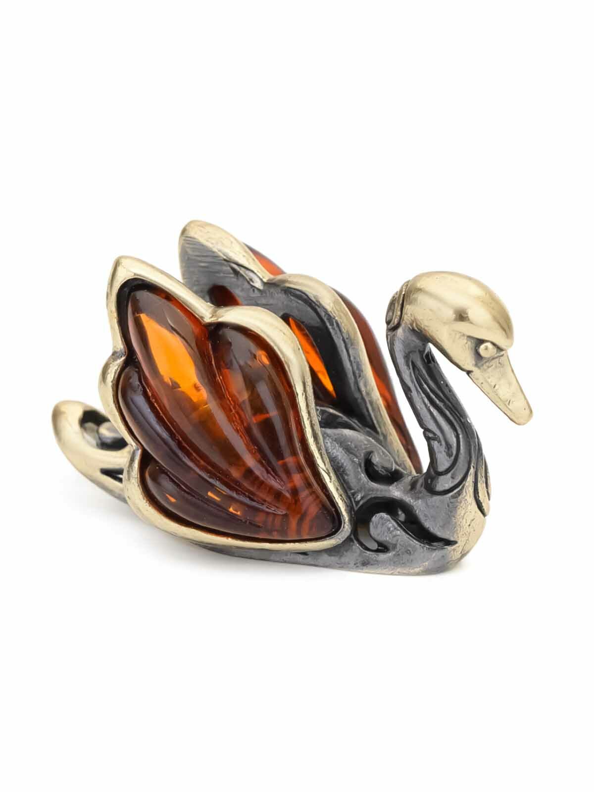 Сувенирная фигурка - Лебедь, Балтийский Янтарь, 2,0 см