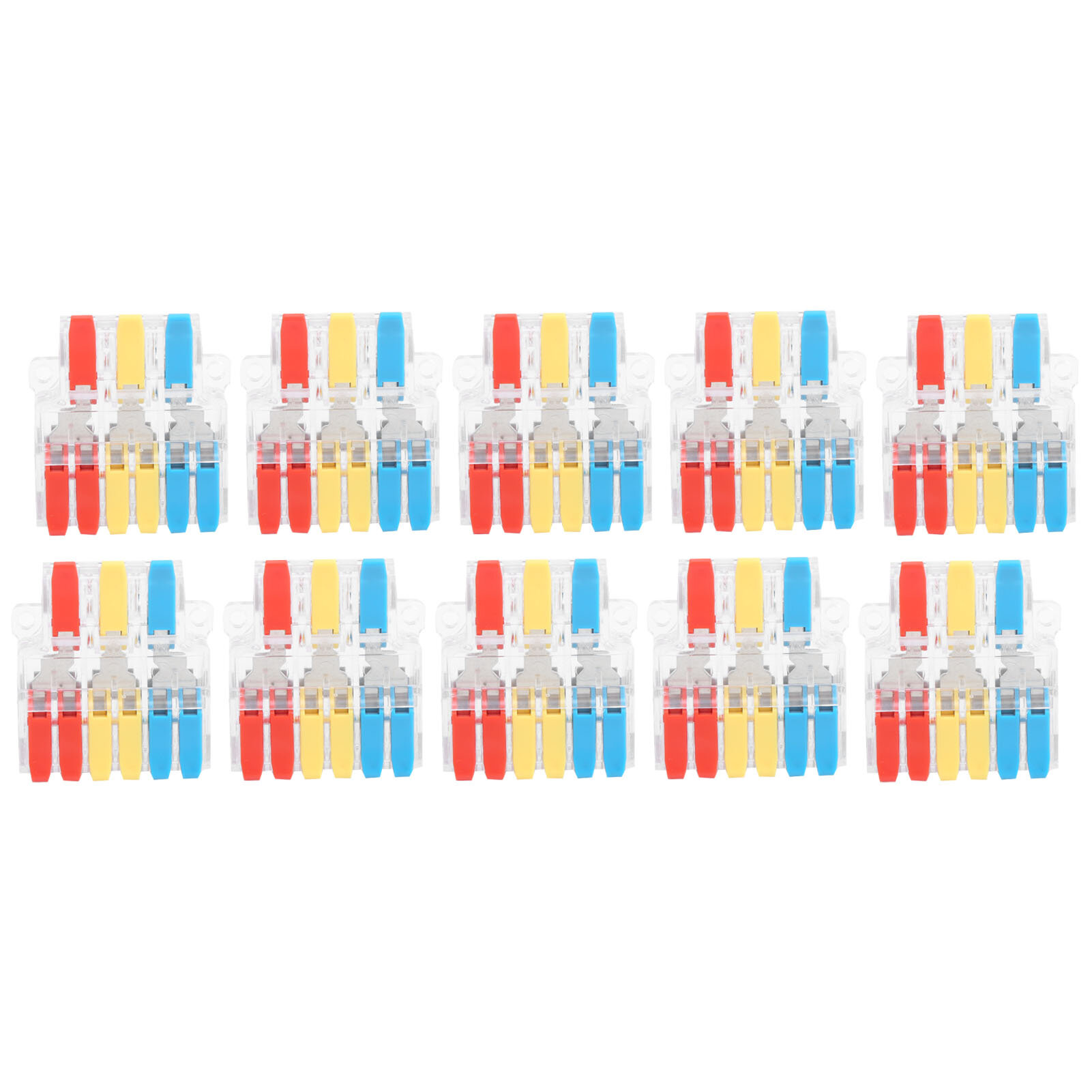 10 шт. прозрачных клемм для кабельных разъемов, 3 входа, 6 выходов, зажим для проводов LT-636 0,5-6,0 мм²