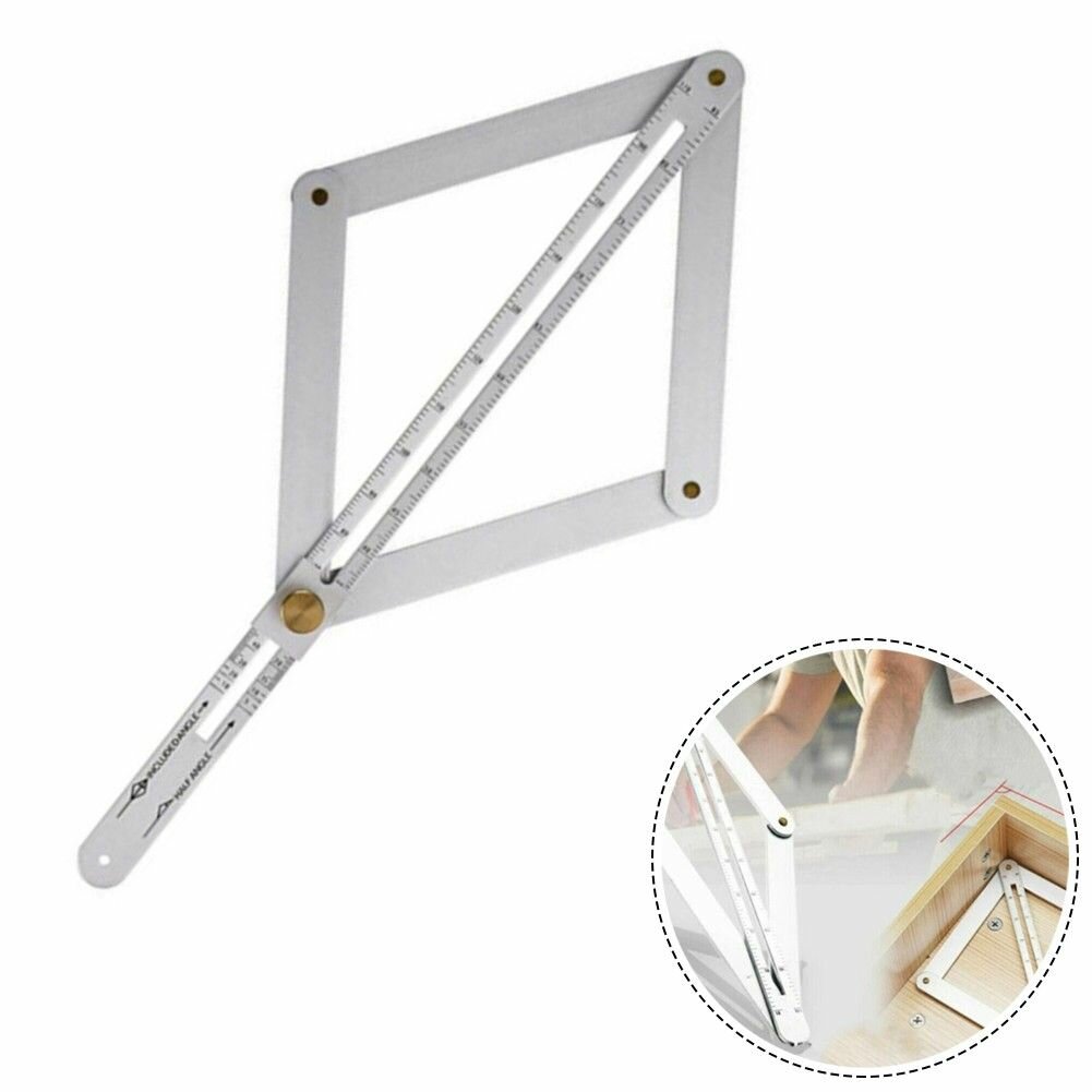 OZ-URJSH-Транспортир квадратный транспортир серебристый нержавеющая сталь инструмент 1 шт 17.1 см измерения многоугольный угловой искатель угла