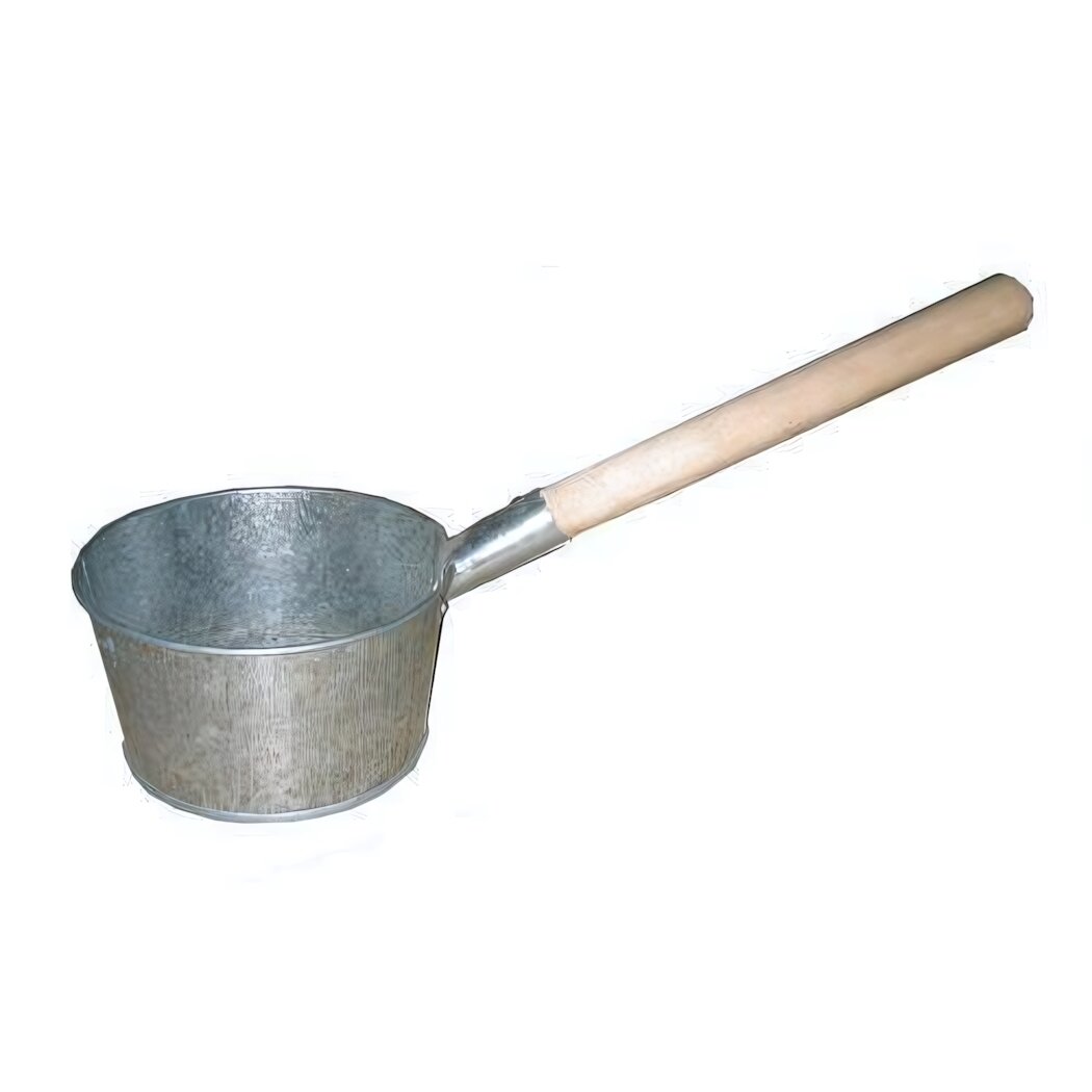 Ковш 2,5 л оцинкованный с деревянной ручкой для банных процедур