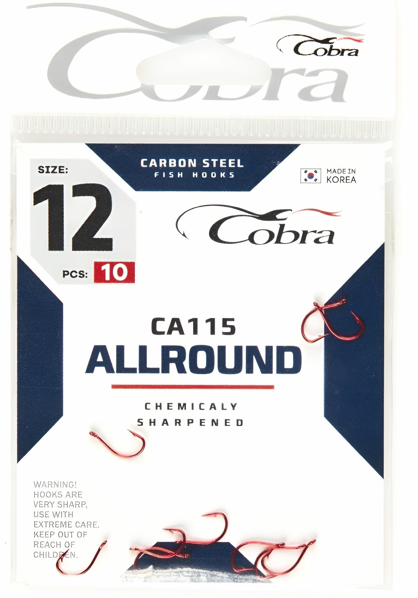 Крючки Cobra Allround CAPITAL CA115, разм. 12, одинарные , 10шт.