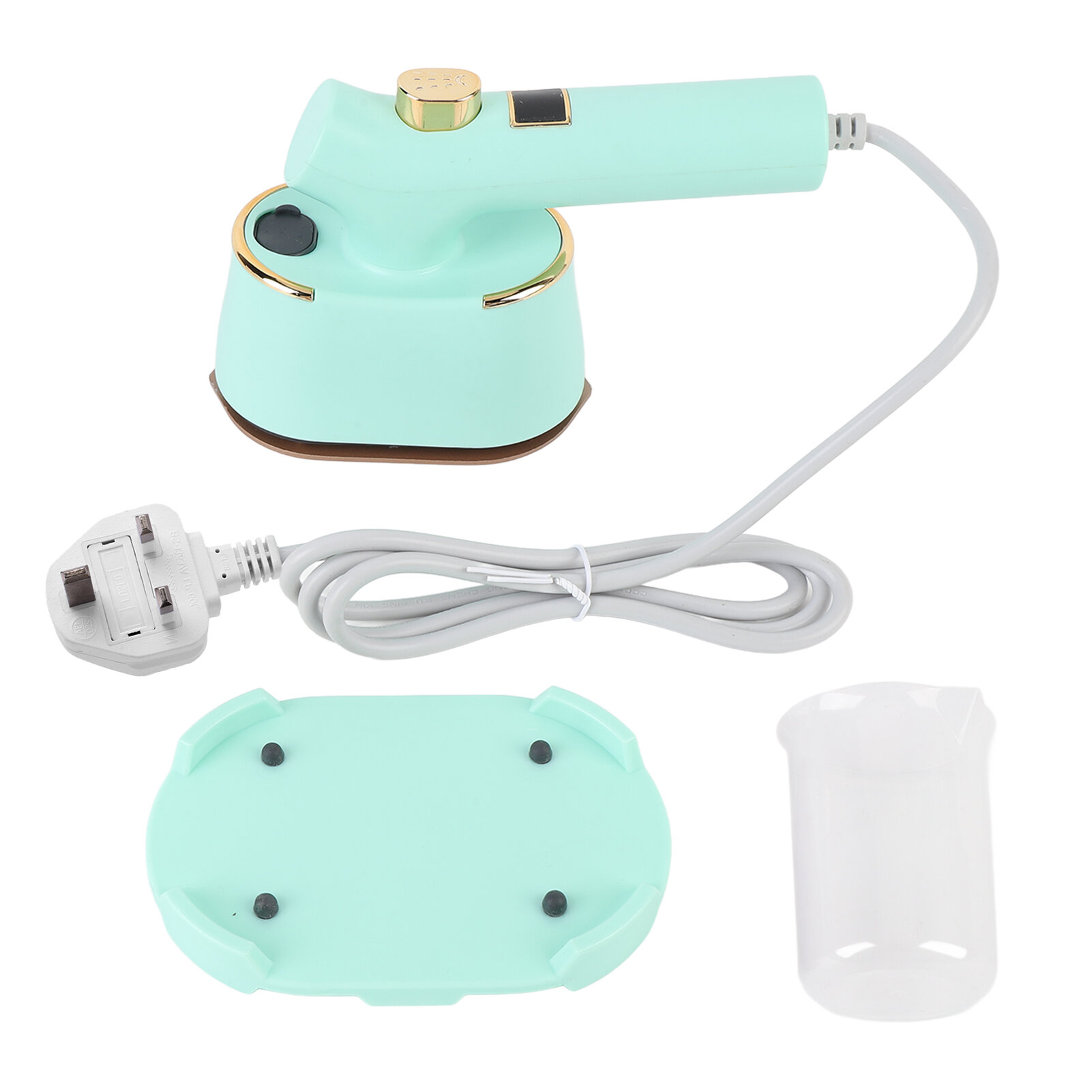 Портативный паровой утюг для одежды, ручной мини-утюг из алюминиевого сплава с резервуаром для воды 120 мл, вилка 220 В, зеленый.