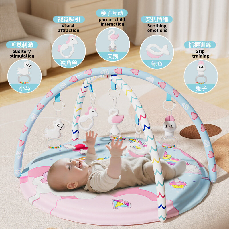 Игровой коврик, для новорожденных, тактильные погремушки, съёмные игрушки