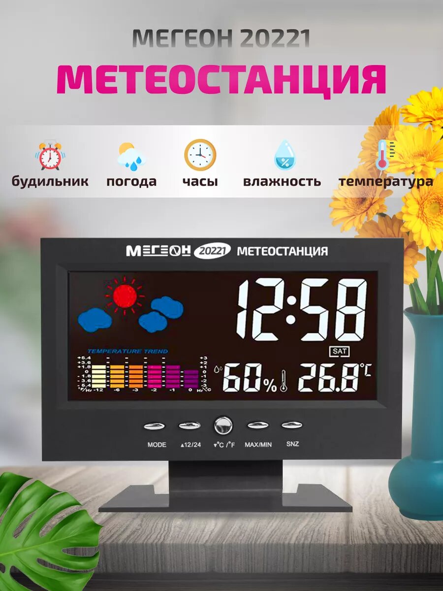 Метеостанция-термогигрометр мегеон 20221