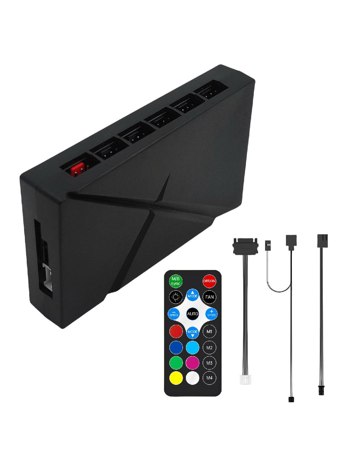 Double Channel 6Port ARGB PWM Light Controller Wireless Remote Control 4Pin PWM 3Pin ARGB Adapter for Computer