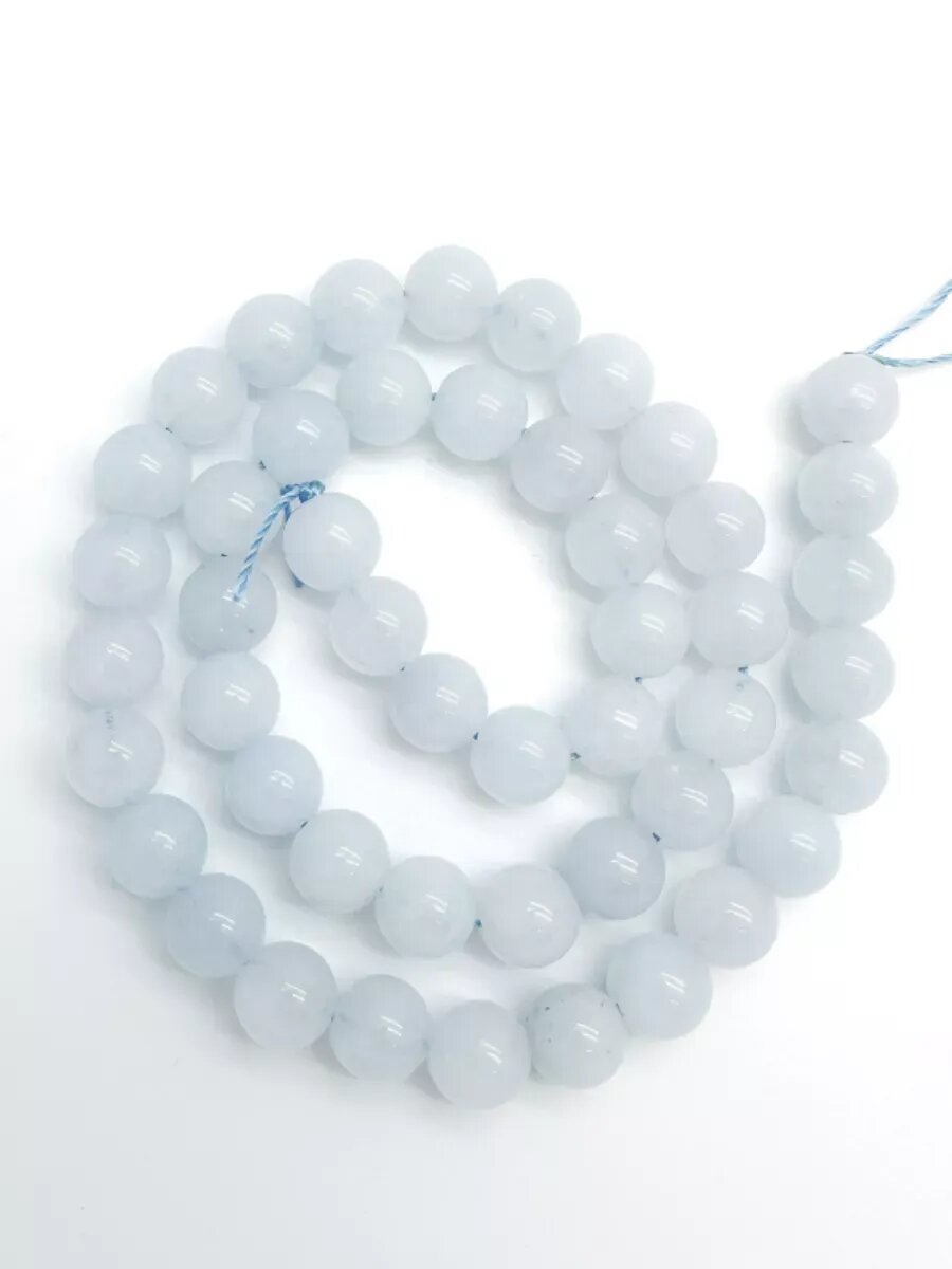 0600 Аквамарин гладкие камни для рукоделия 8 мм 1 шт премиум