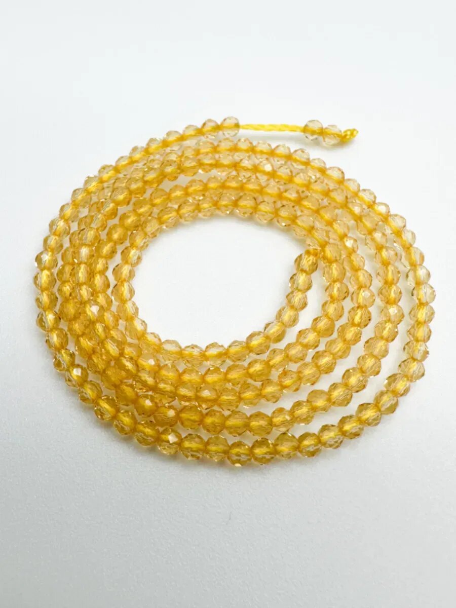 0706 Бусины шпинели в огранке солнечно-желтые 2мм 1 нить топ