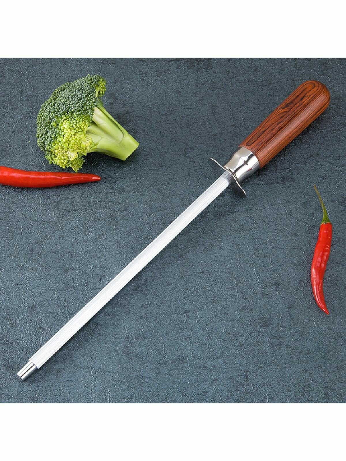 Мусат стальной для заточки для правки кухонных ножей, точилка для ножей