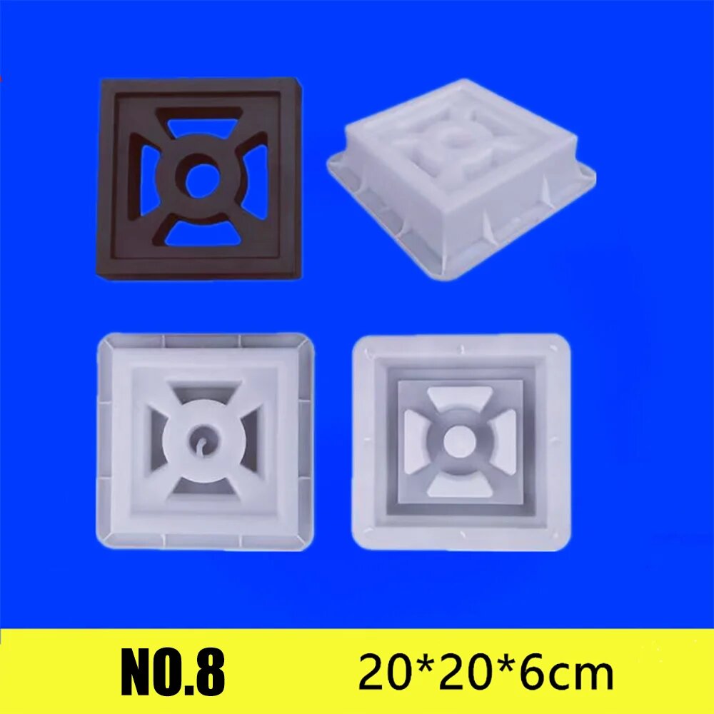 Форма для тротуарной плитки 20*20*6 см, NO.8, синяя