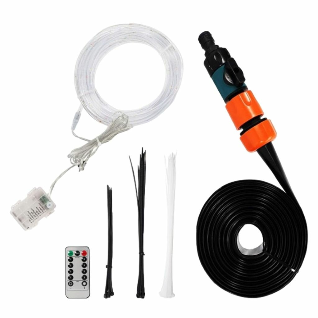 Батут для охлаждения и подсветки с разбрызгивателем воды, светодиодные фонари для развлечений