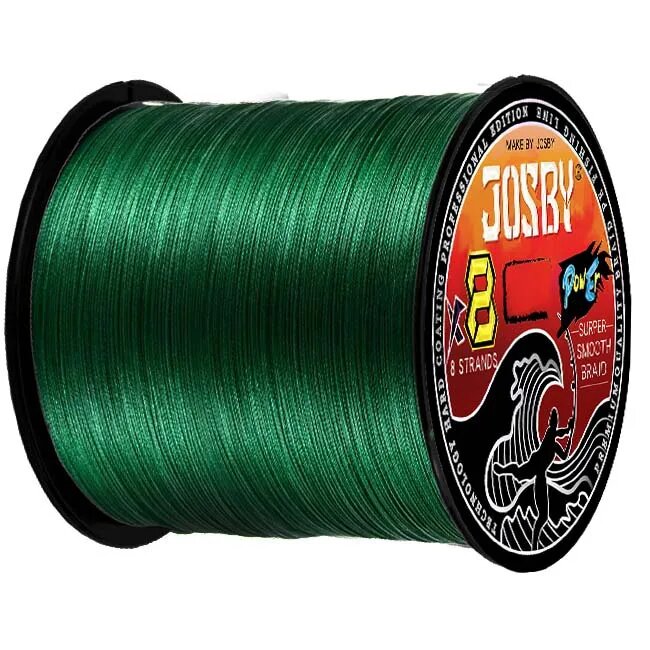 JOSBY Плетенка 8X, 300м, 0.5мм, 90lb, Темно-зеленый