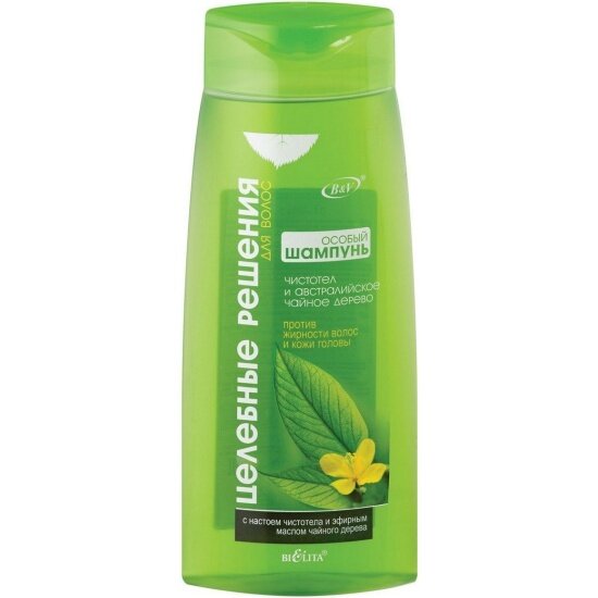 Особый шампунь против жирности волос и кожи головы Белита Чистотел и австралийское чайное дерево, 480 мл