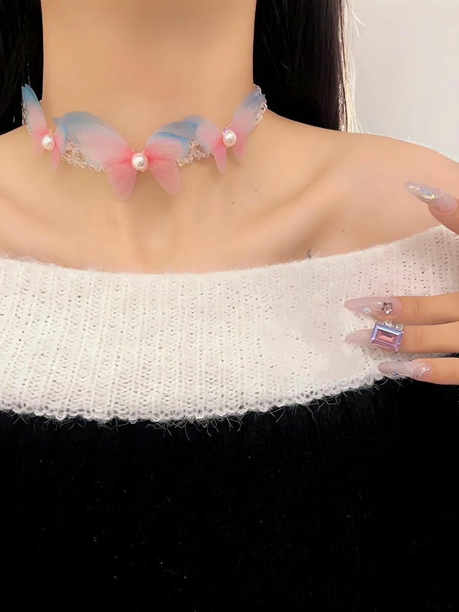 Чокер, жемчуг имитация