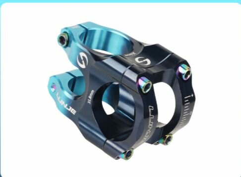 Сверхлегкий, высокопрочный вынос руля LUNJE 31.8мм/35мм черный/голубой