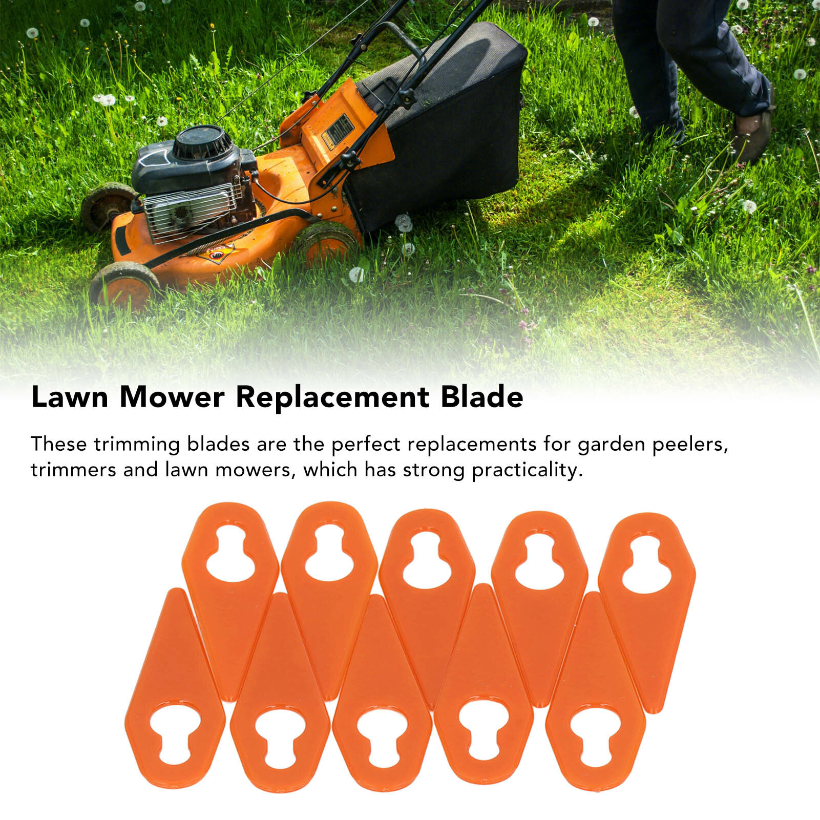 25 шт, пластиковые триммерные лезвия, газонокосилка, сменные лезвия, аксессуары для триммера, оранжевый