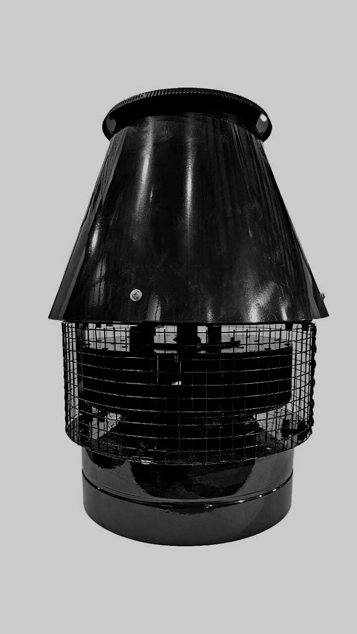 Крышный жаростойкий вентилятор ВКР 315 черный (RAL 9005, d315мм, +120 °C)