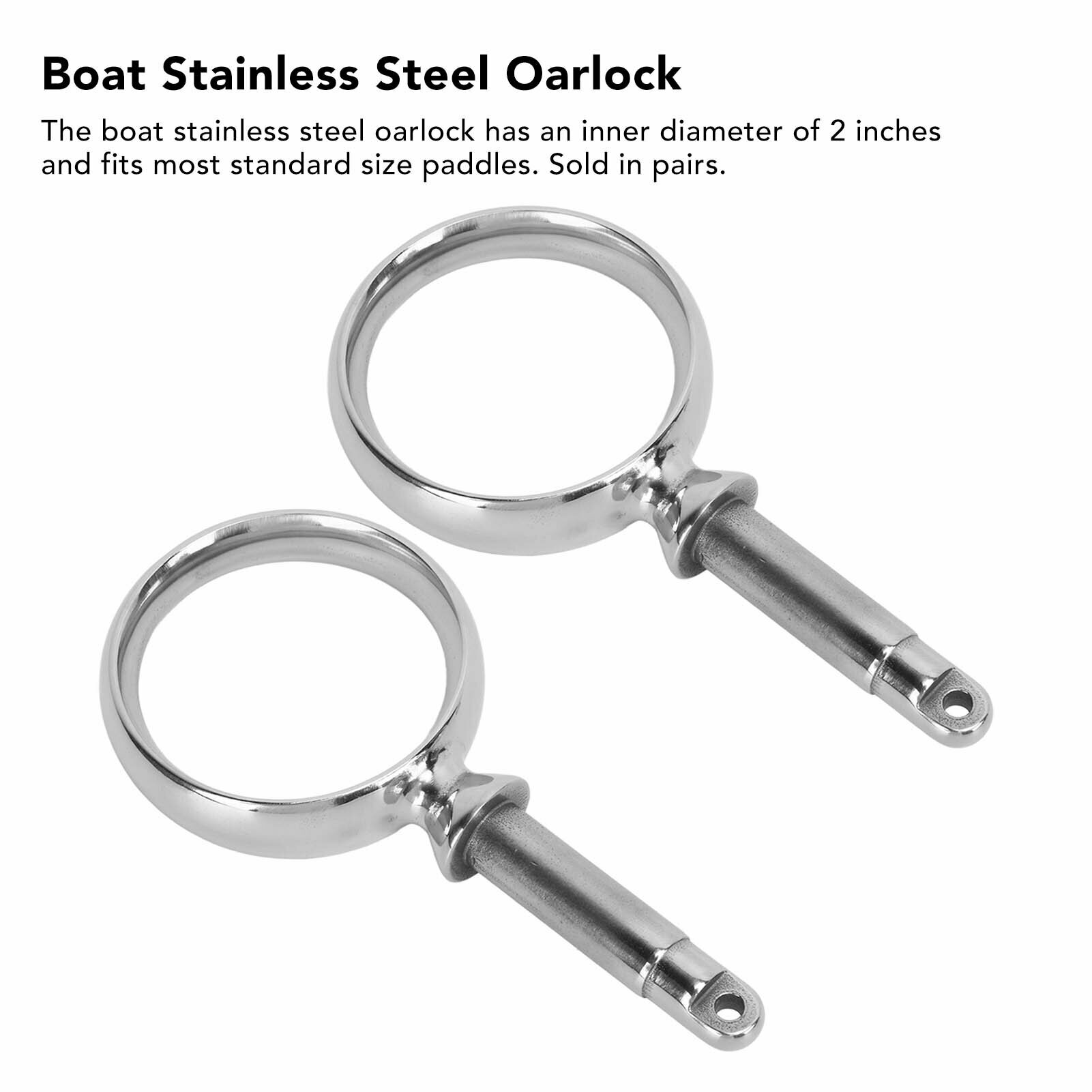 1 пара уключин из нержавеющей стали для лодок, 2 дюйма, ID, зеркальная отделка, кронштейны для весла стандартного размера