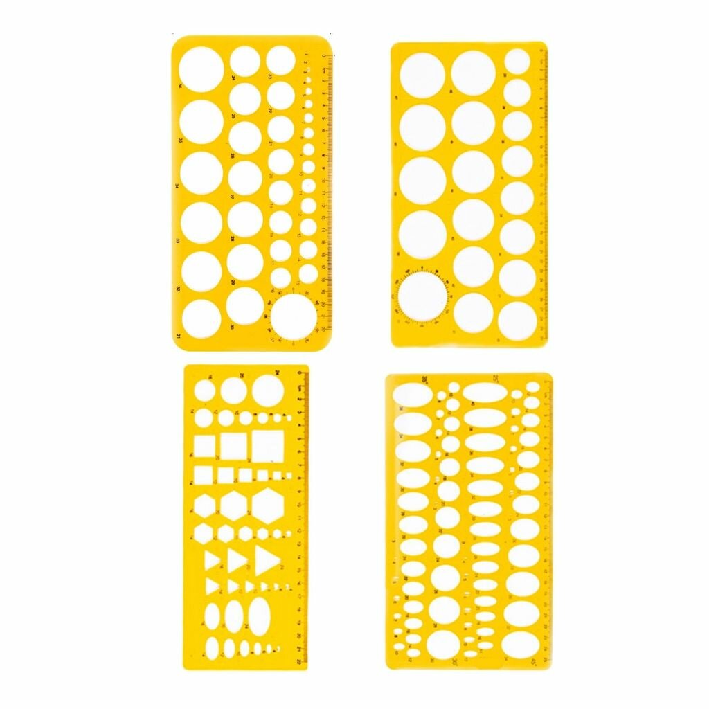 Круглый шаблон, полый для обучения рисованию студентов, многофункциональная линейка для рисования-полный набор шаблонов