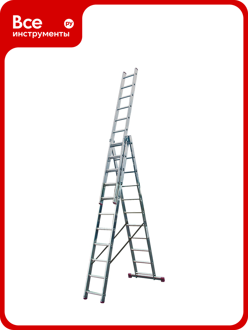 Алюминиевая трехсекционная лестница 3х11 Krause Corda 010421