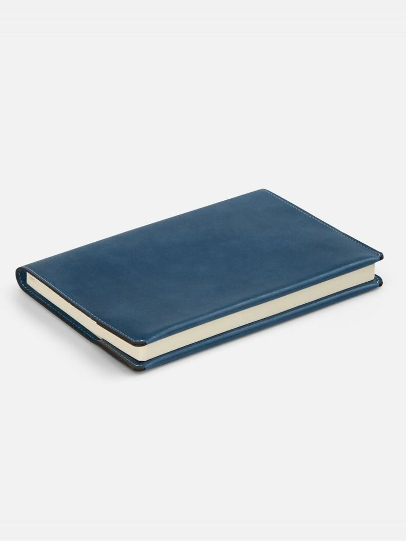 Ежедневник недатированный А5, планер школьный учителю, кожаный, твердая обложка, Apache, синий