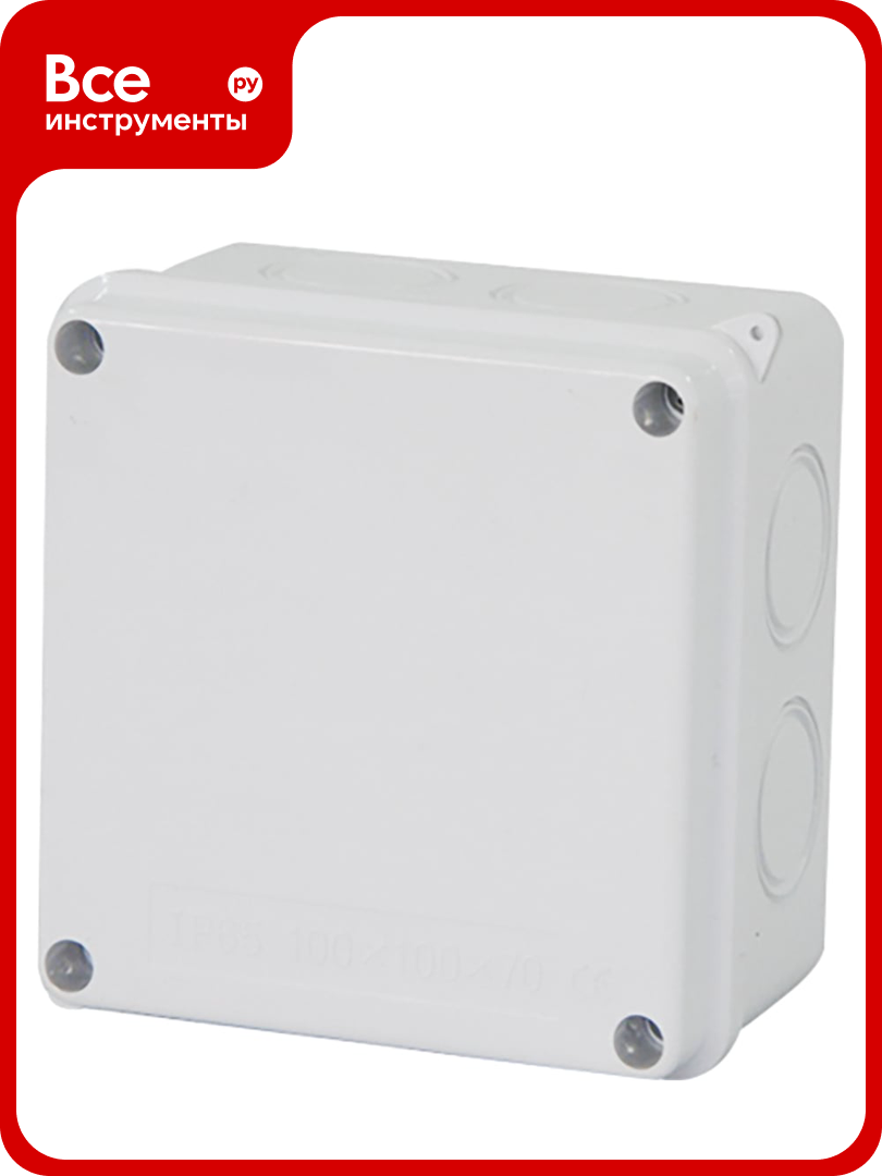 Разветвительная коробка STEKKER EBX31-02-65, 7 выбивных отверстий, IP65, светло-серая 39558