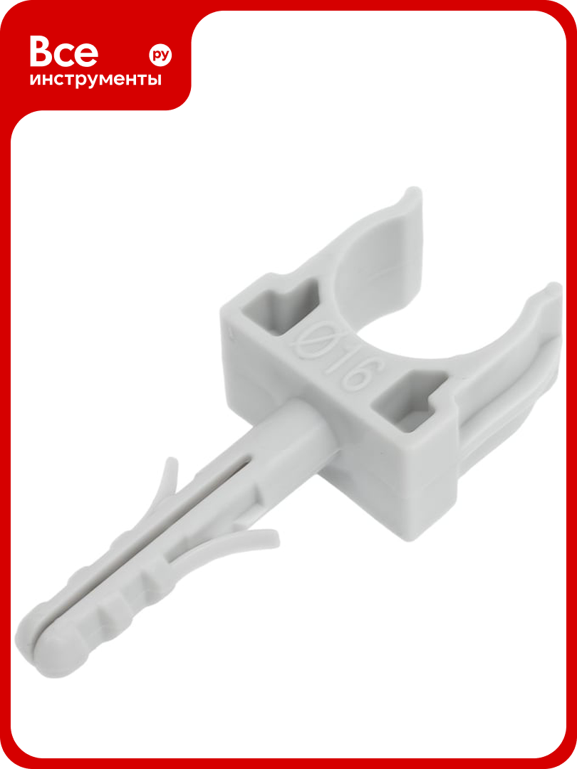 Крепеж-клипса с дюбелем и саморезом Промрукав серая д16 100 шт. PR13.0215