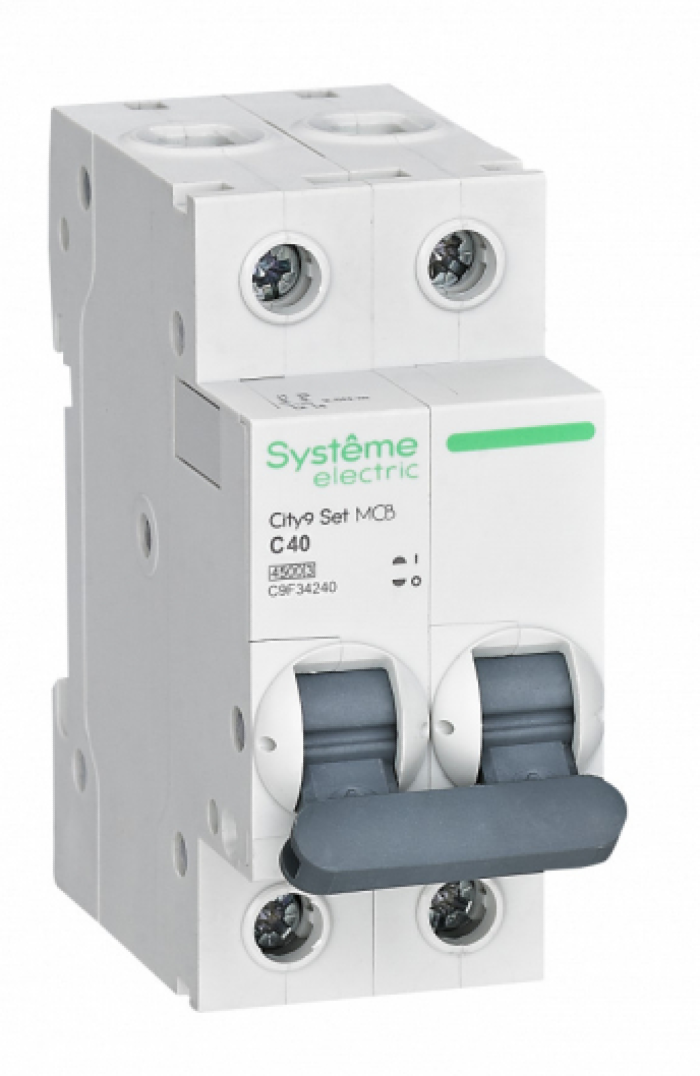 Автоматический выключатель Systeme Electric / Систем Электрик City9 Set, 2Р 40А характеристика С 4.5кА, C9F34240 / электроавтомат
